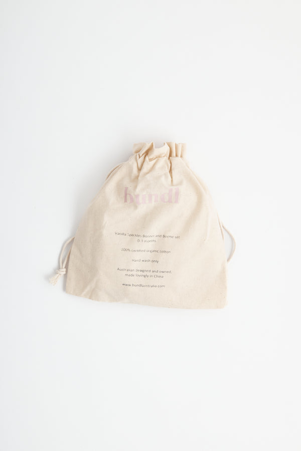 Baby Bonnet & Booties Set - Vanilla Speckles - birdieandme